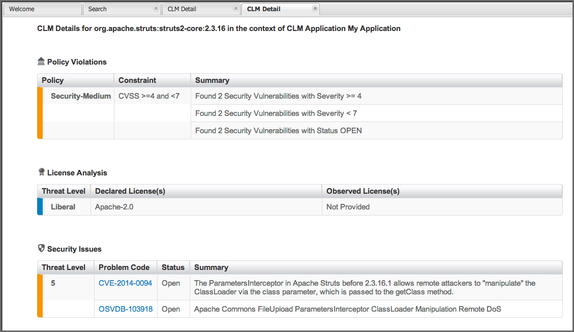 Sonatype Clm For Nexus Chapter 7 Component Details Clm